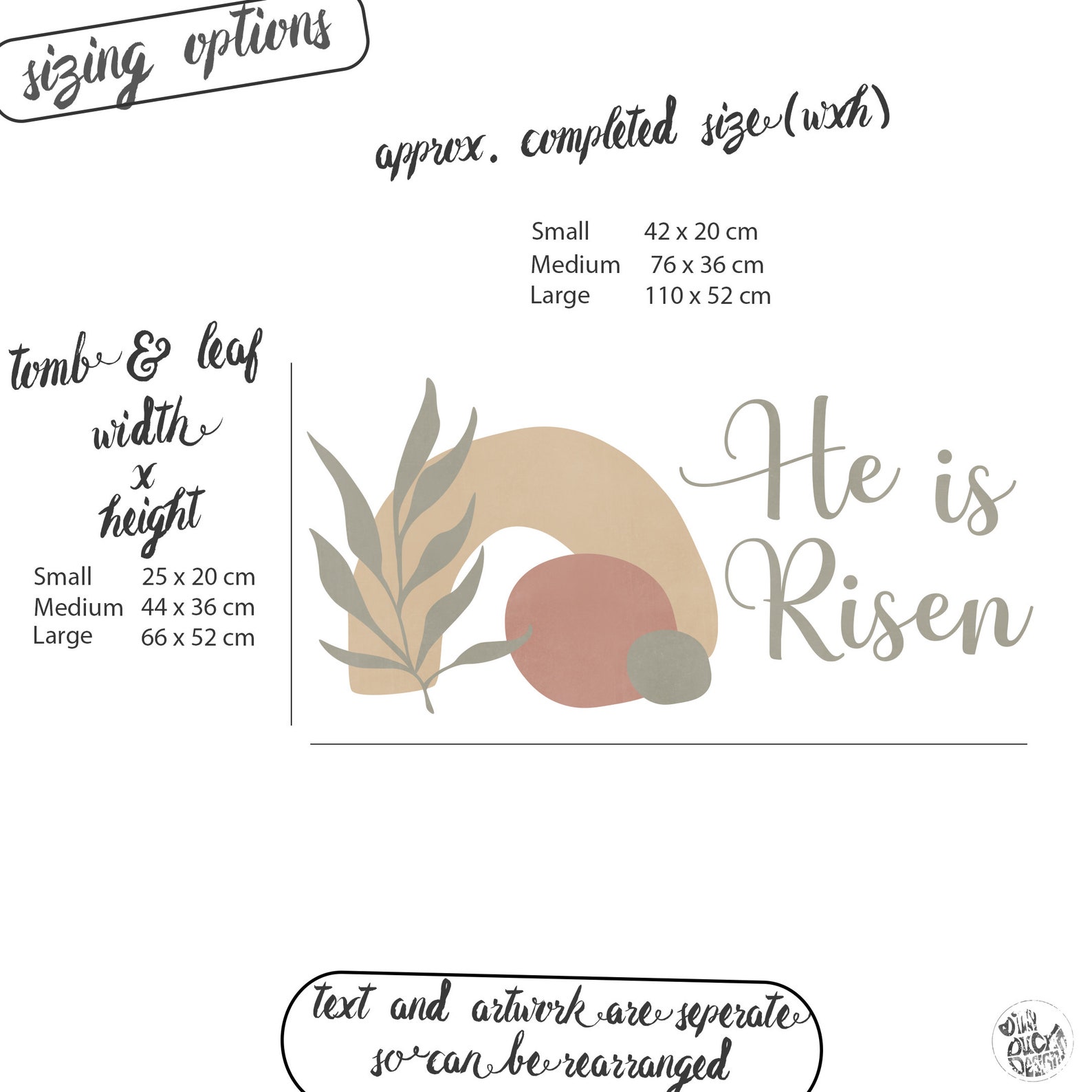 Boho Easter Window Cling - Empty Tomb Scene Decor - He is Risen Sticker ...
