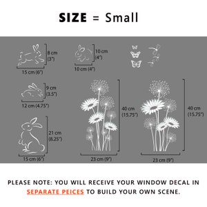 Spring Easter Bunny Window Sticker Set | Meadow & Rabbit Window Decal ...