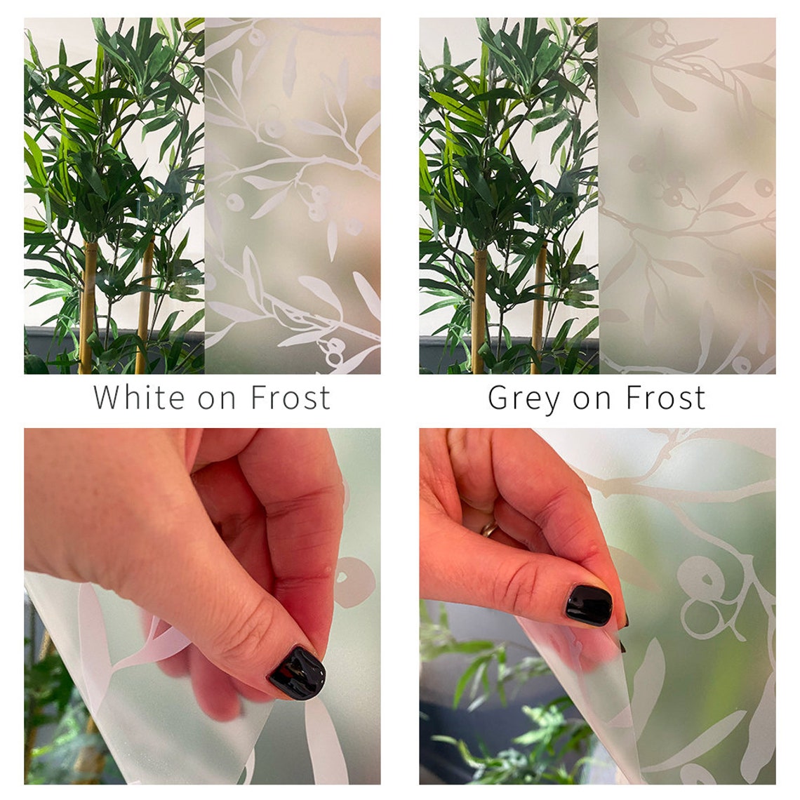 Privacy Frosted Window Film - Decorative Patterned Leaf Leaves Window ...