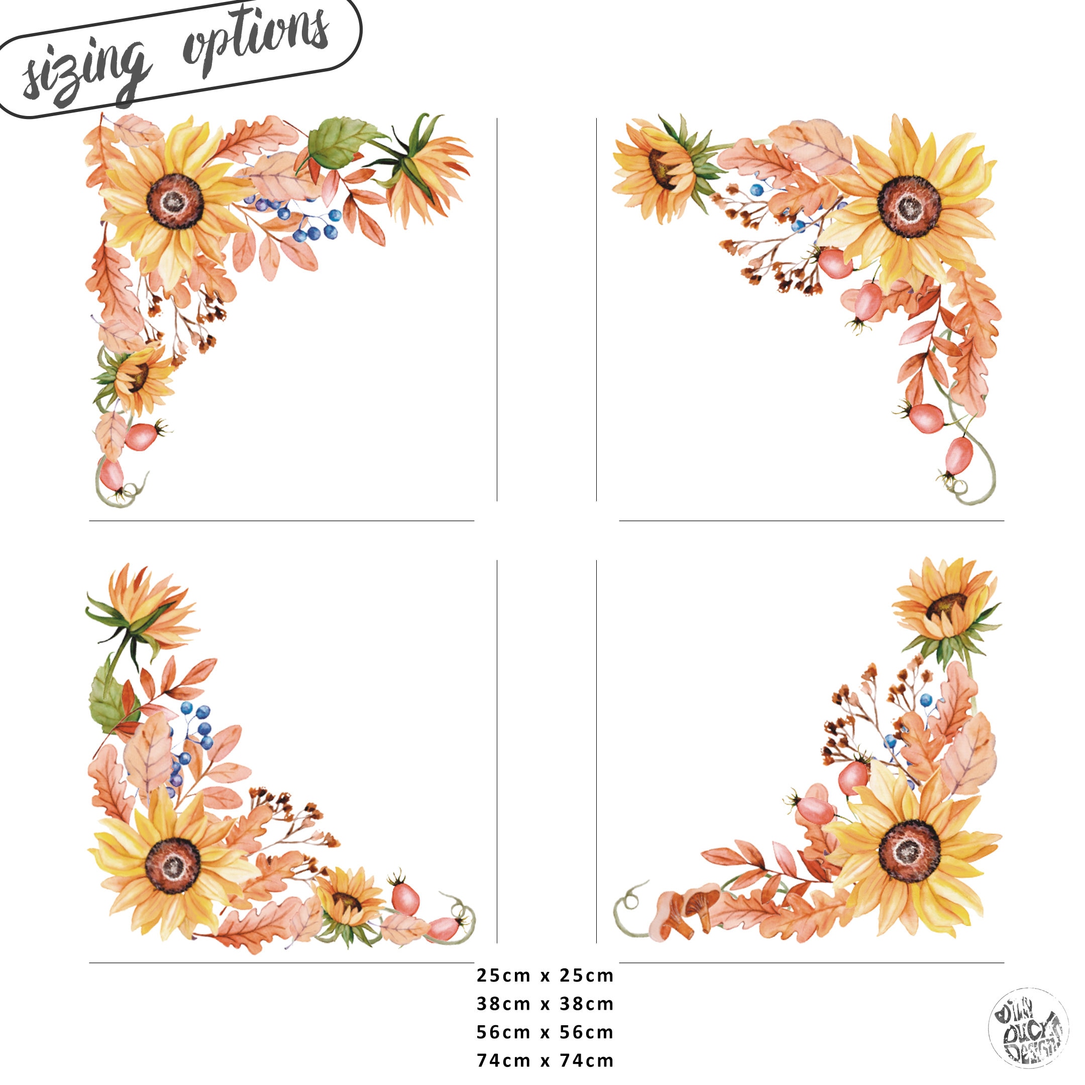 2pk Fall Window Stickers - Autumn Flower Décor - Classy Halloween ...