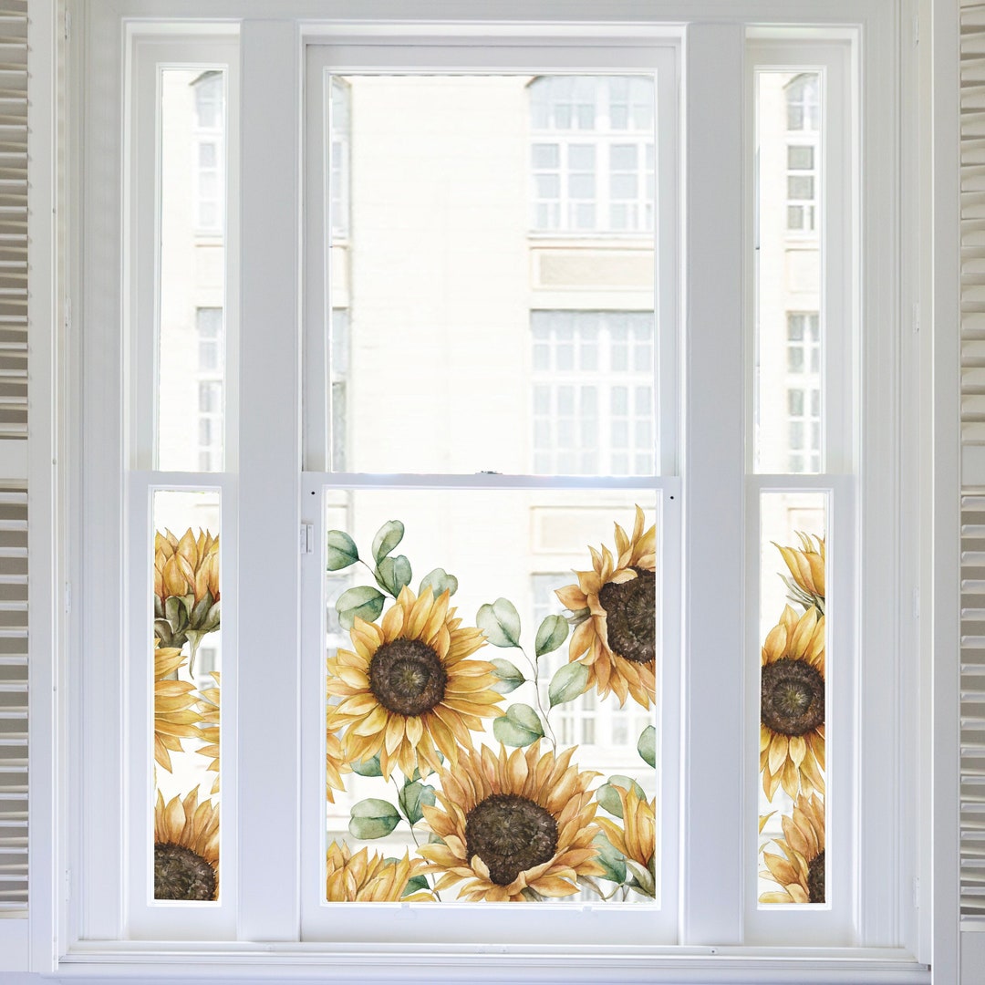 Sunflower Window Decal Summer Border Window Decal for - Etsy