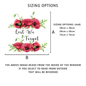Lest We Forget Remembrance Day Poppy Watercolour Window Sticker by ...