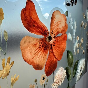 Wild Flower Frosted Window Decal - Meadow Floral Window Border Stickers ...