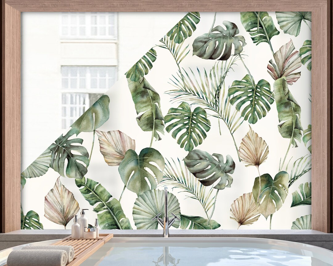 Dizzy Duck Tropical Window Film - Jungle Leaf Patterned Window Film ...