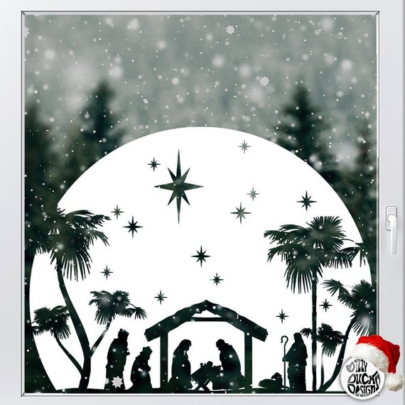 Nativity Window Sticker Dizzy Duck Designs Nativity Scene - Etsy UK