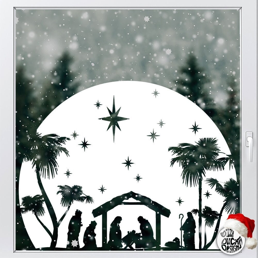 Nativity Window Sticker Dizzy Duck Designs Nativity Scene - Etsy UK
