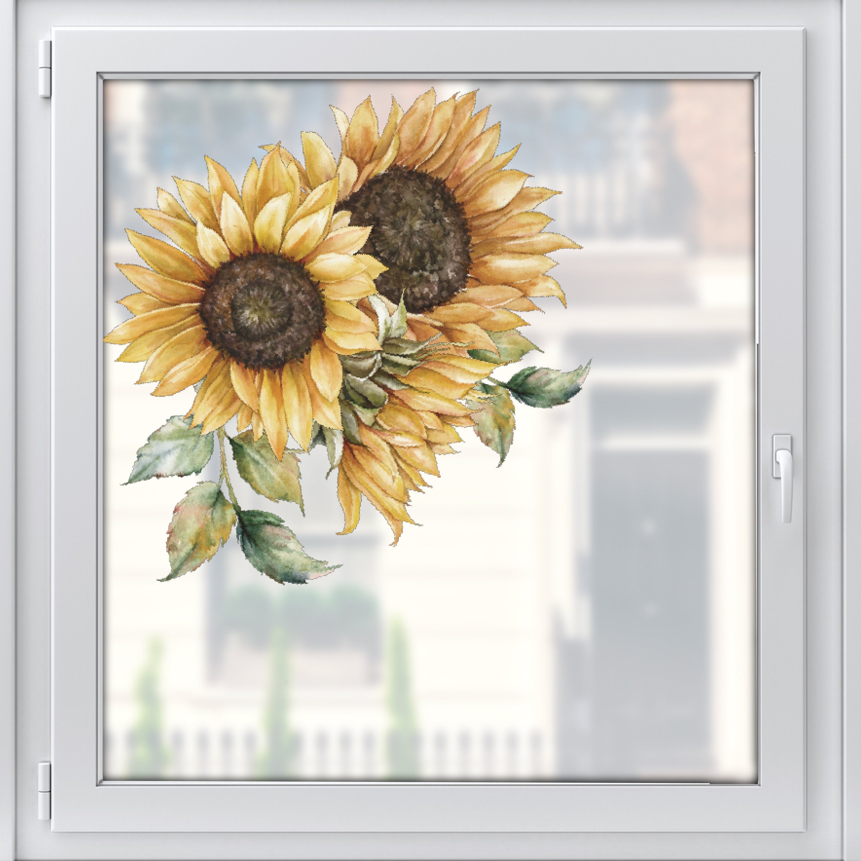 Sunflower Corner Window Decal Flower Window Cling - Etsy