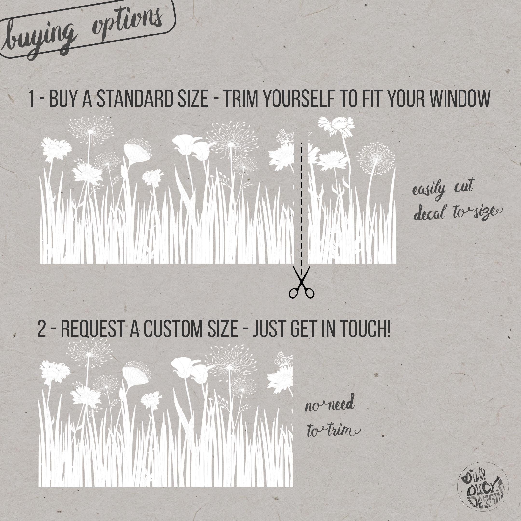 Spring Meadow Window Decal | Summer Flower Grass Window Sticker | Dizzy ...
