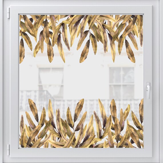 Autumn Window Decal for Fall Decoration Autumn Leaves Border - Etsy