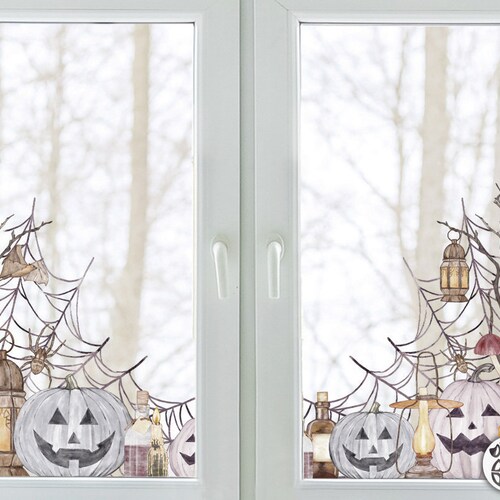 2pk Autumn Window Decals Sunflower Pumpkin Window Clings - Etsy