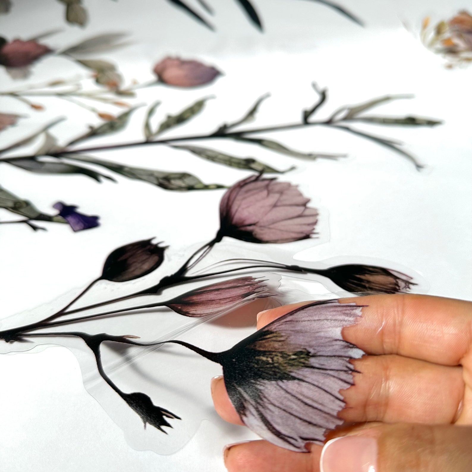 2x Floral Window Decal Corners Wild Flower Meadow Window Stickers ...