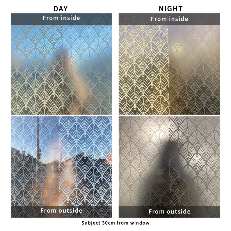 Moroccan Patterned Window Film - Privacy Frosted Window Panel Sticker ...