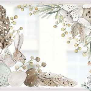 2x Spring Corner Window Clings Decals - Reusable Easter Egg Bunny ...