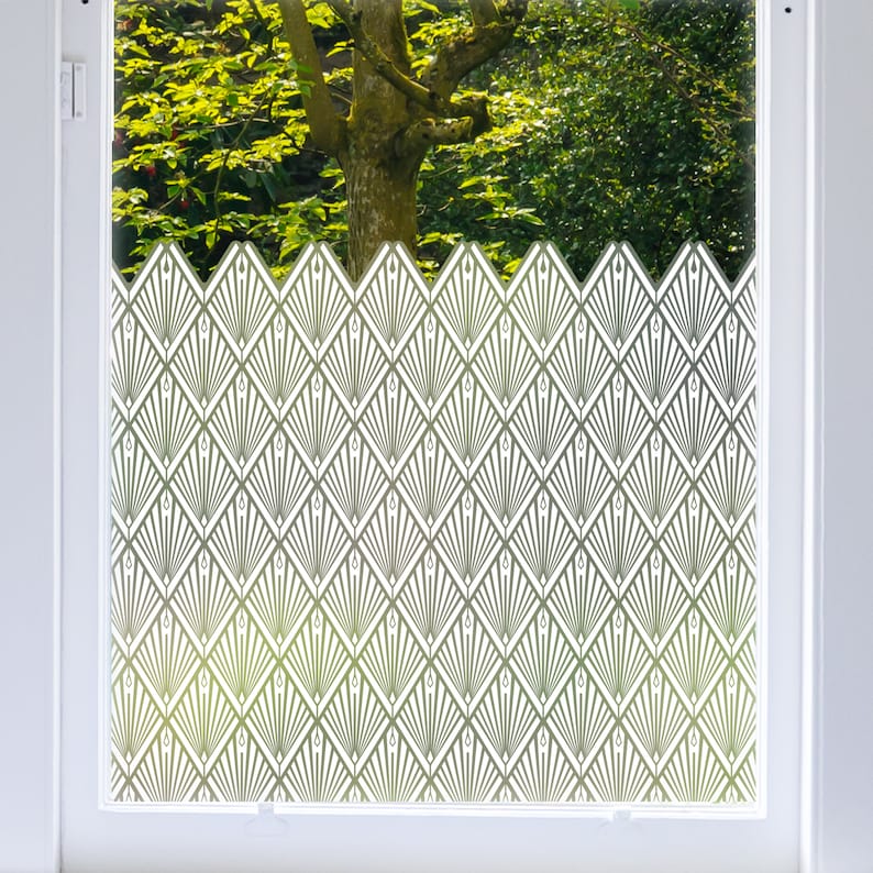 Art Deco Window Film Frosted Privacy Window Border Dizzy - Etsy