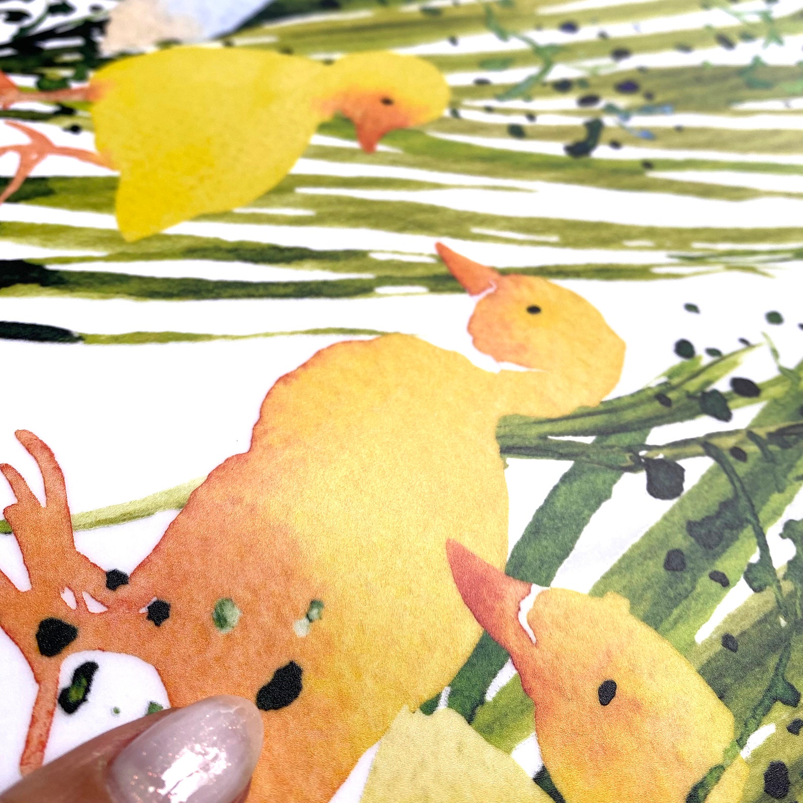 Duck Window Sticker - Mummy Duck and Duckling Green Grass Spring Window ...