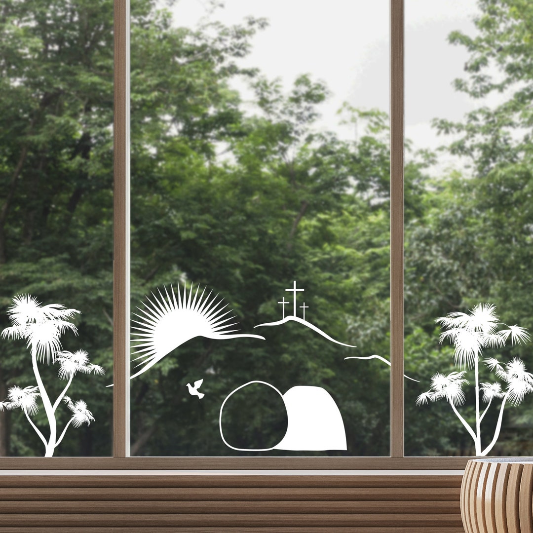 Easter Window Sticker - Resurrection Empty Tomb Easter Story Window ...
