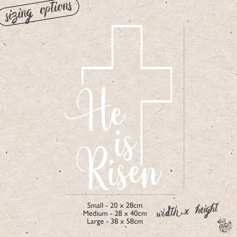 He is Risen Sticker for Windows White Cross Window Decal - Etsy