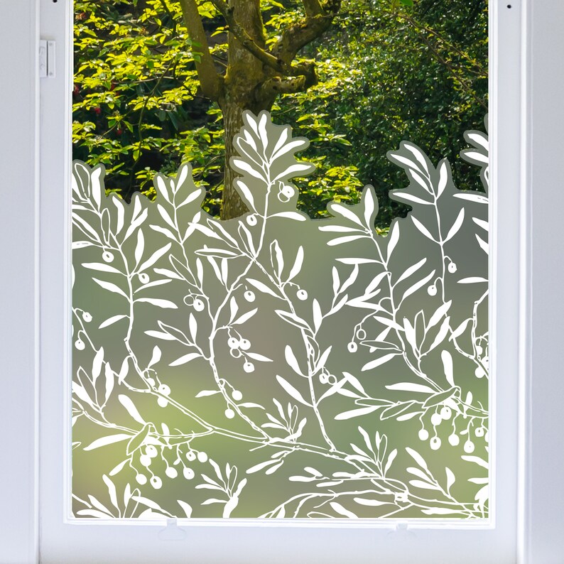 Privacy Frosted Window Film Decorative Patterned Leaf Leaves - Etsy