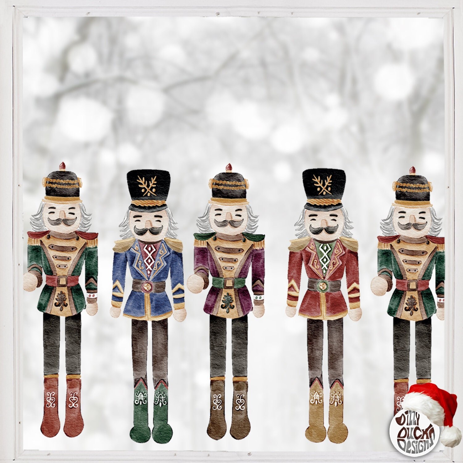 Dizzy Duck Vintage Nutcracker Soldier Christmas Window Clings ...