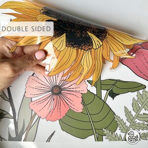 2x Retro Flower Window Cling Corners - Summer Floral Decorative Window ...