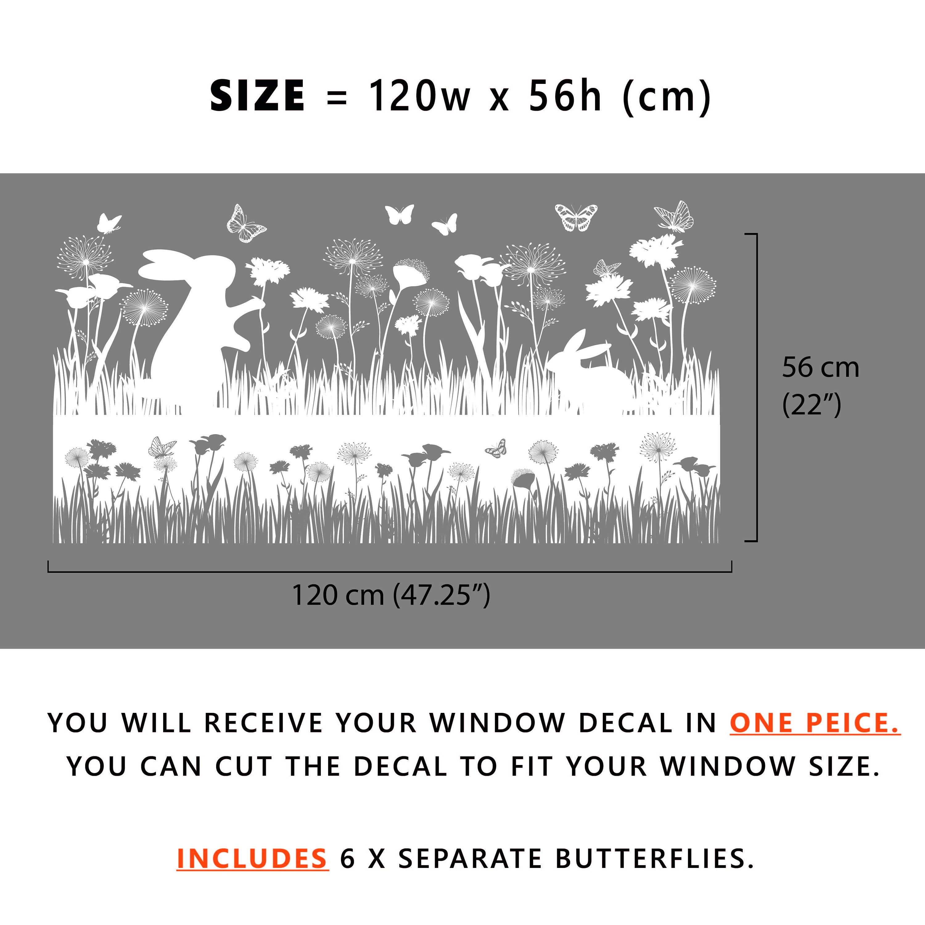 Easter Bunny Window Sticker Rabbit Meadow Grass Spring - Etsy UK