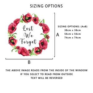 Lest We Forget Remembrance Day Poppy Wreath Window Sticker Decal by ...