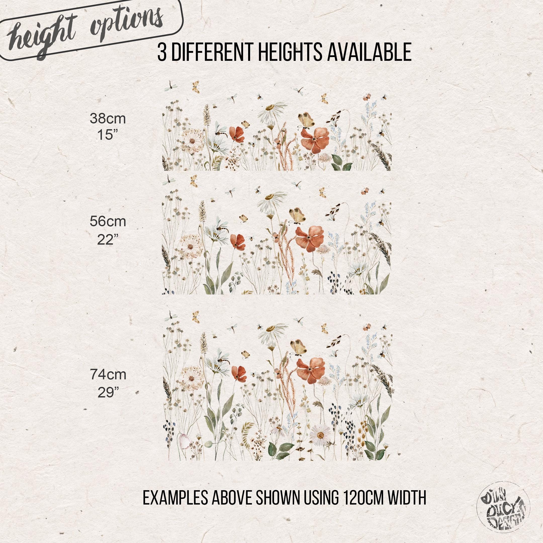 Wild Flower Frosted Window Decal - Meadow Floral Window Border Stickers ...