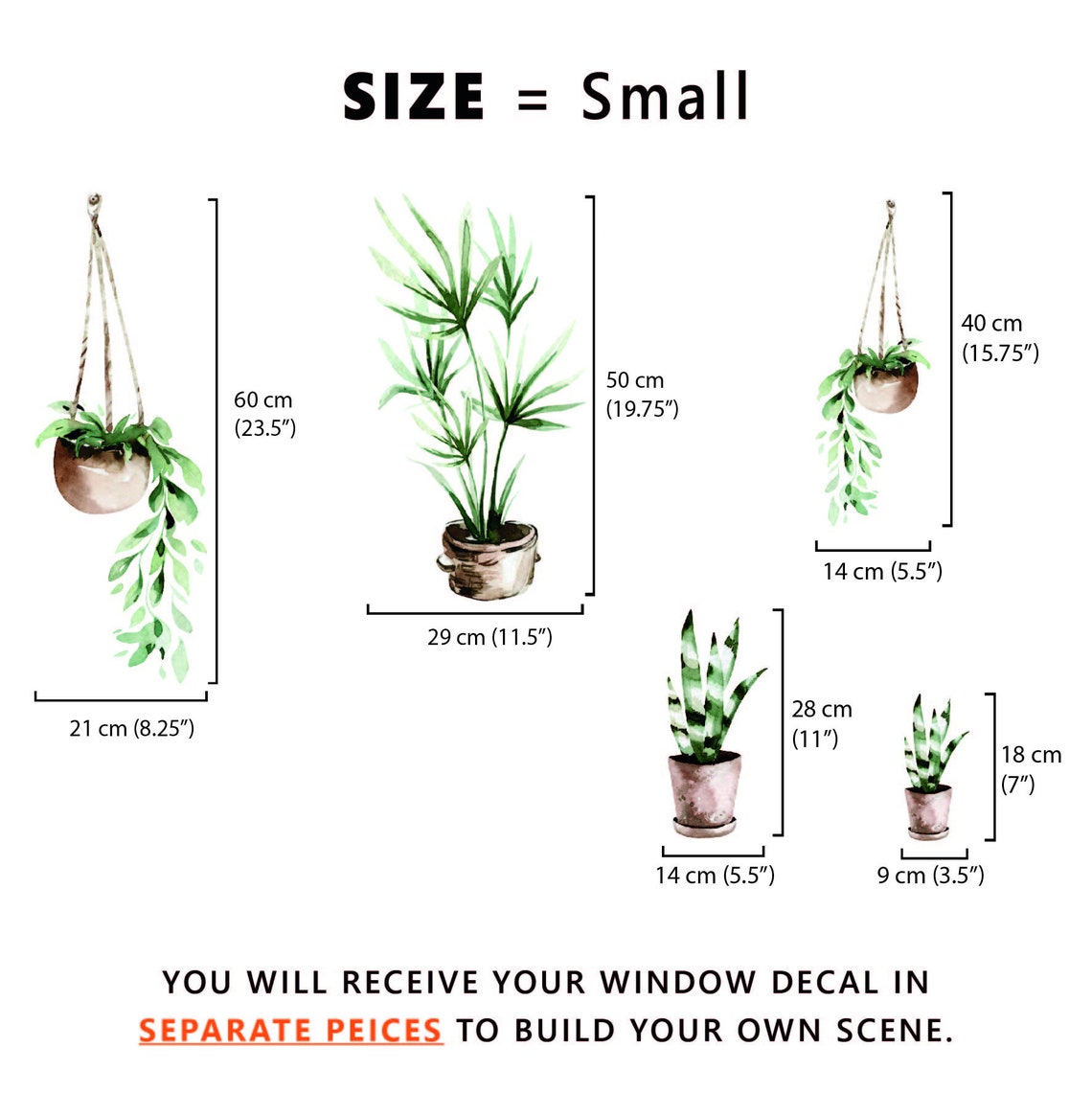 Dizzy Duck 5 X Plant Window Decals | Reusable Window Cling | Water ...