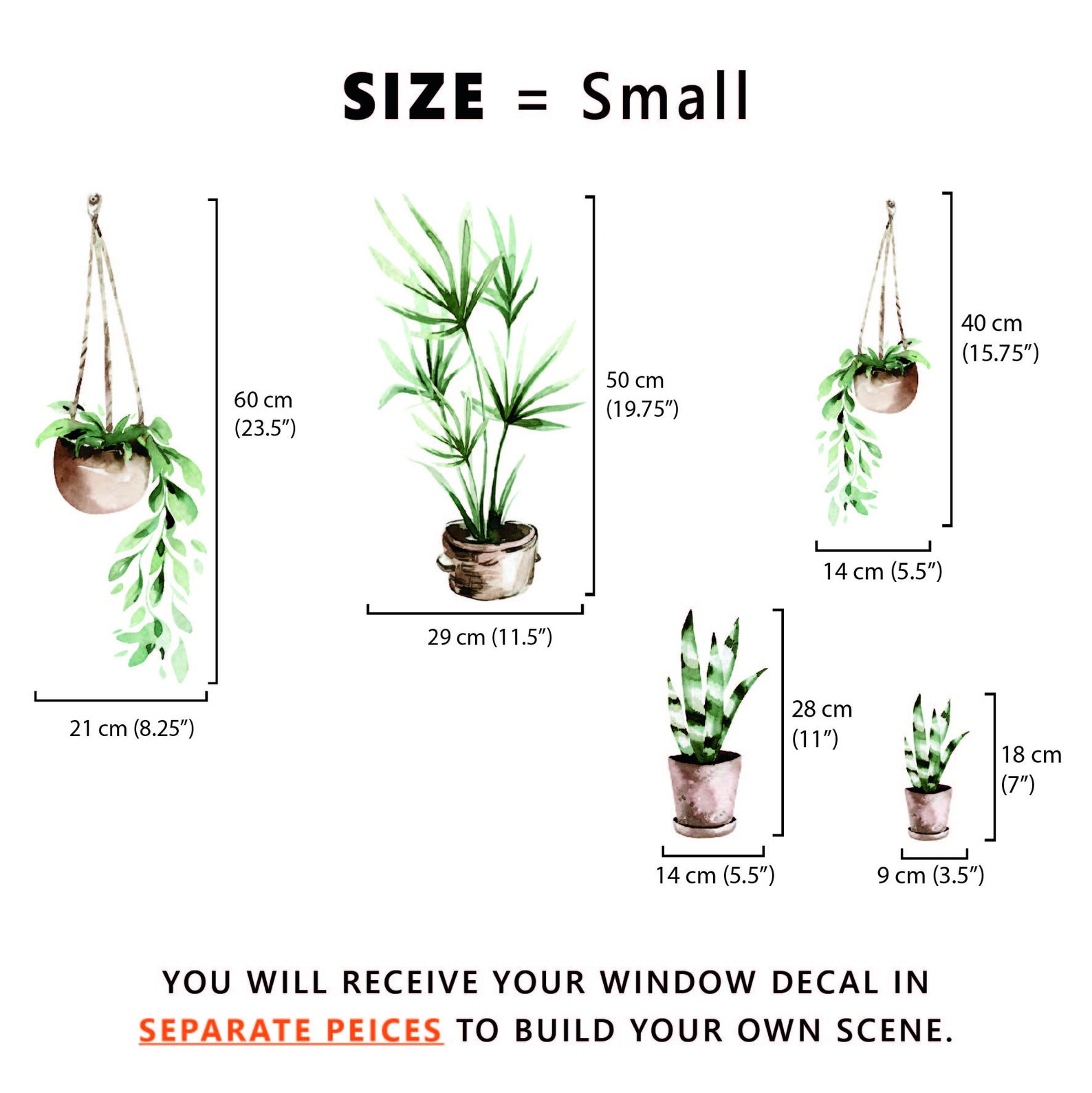 Dizzy Duck 5 X Plant Window Decals | Reusable Window Cling | Water ...