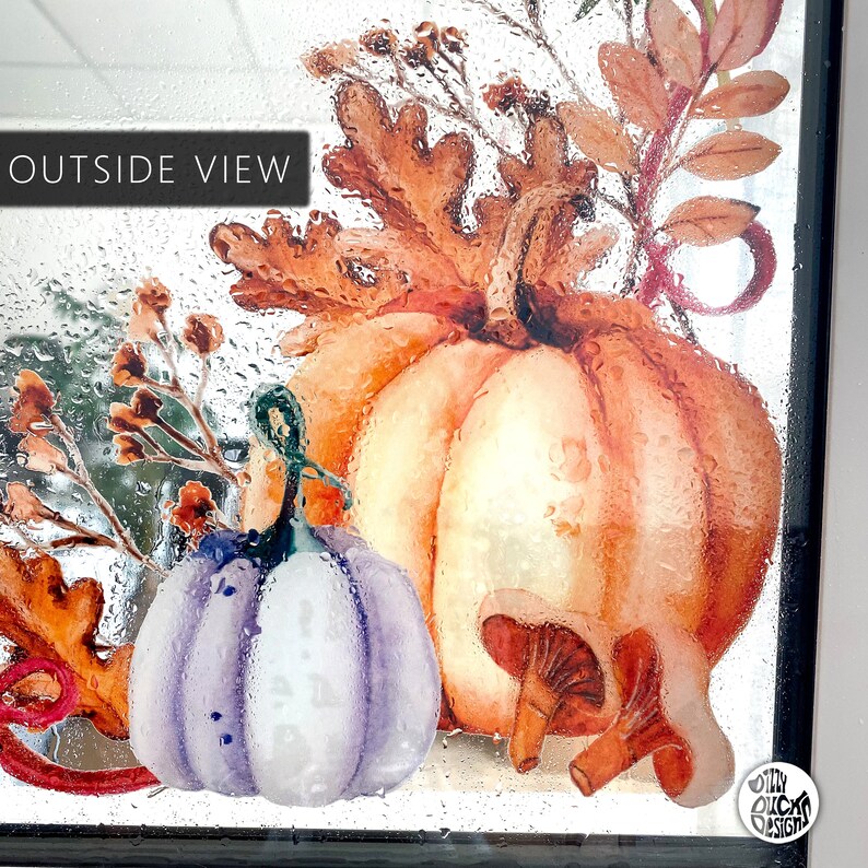 2pk Autumn Window Decals - Sunflower Pumpkin Window Clings - Autumn ...