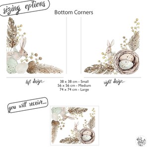 2x Spring Corner Window Clings Decals - Reusable Easter Egg Bunny ...