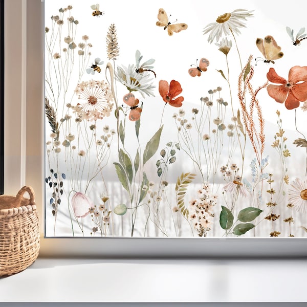 Wild Flowers Double Sided Window Sticker - Window Clings - Etsy Australia