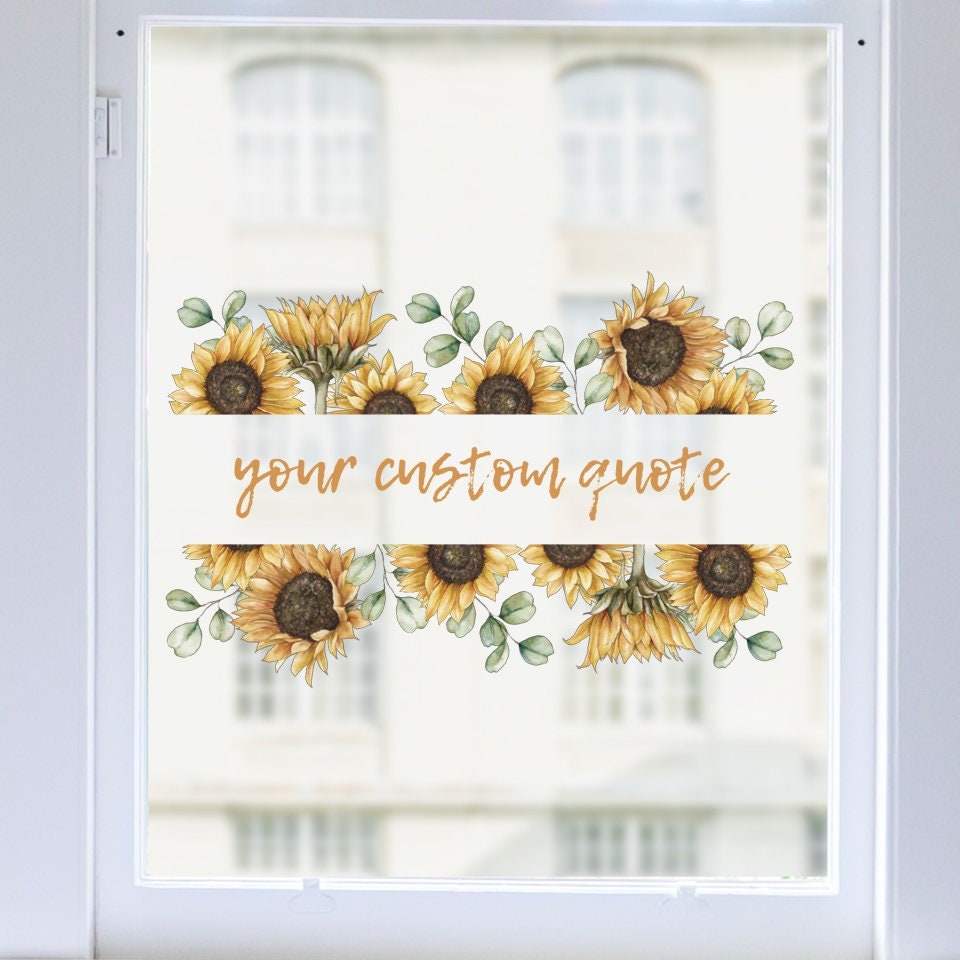 Custom Window Cling Border Business Window Decal Sunflower - Etsy