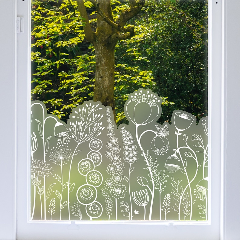 Floral Window Decal by Dizzy Duck Frosted Privacy Window - Etsy UK