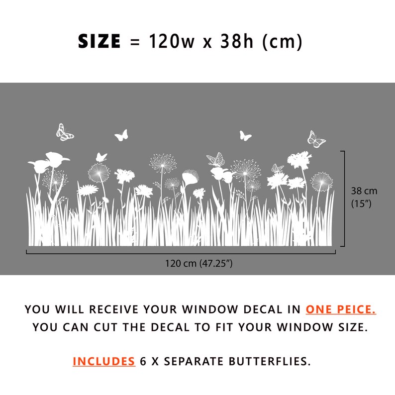 Spring Meadow Window Decal Summer Flower Grass Window - Etsy UK