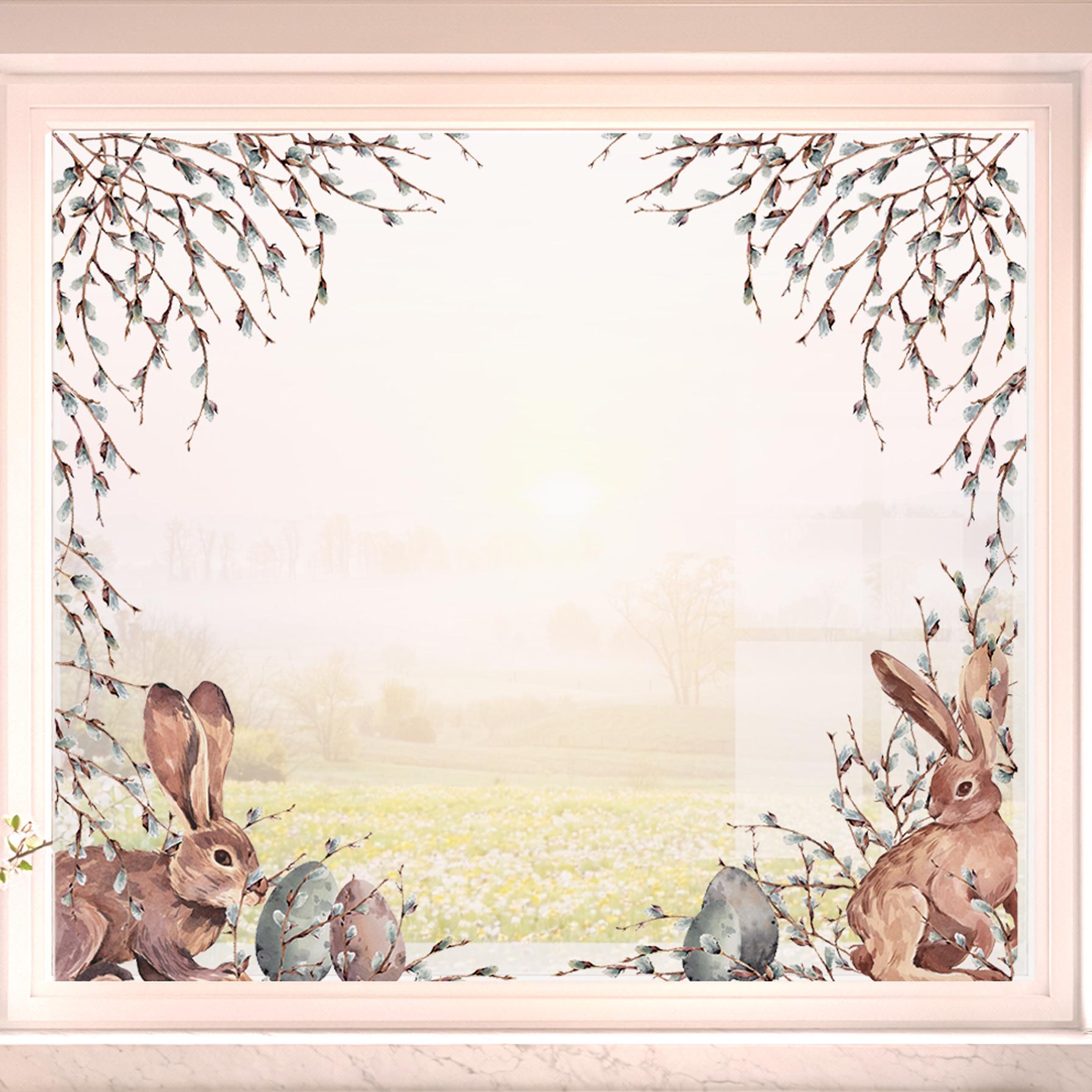2x Dizzy Duck Spring Easter Eggs and Bunny Rabbit Reusable Cling Corner ...
