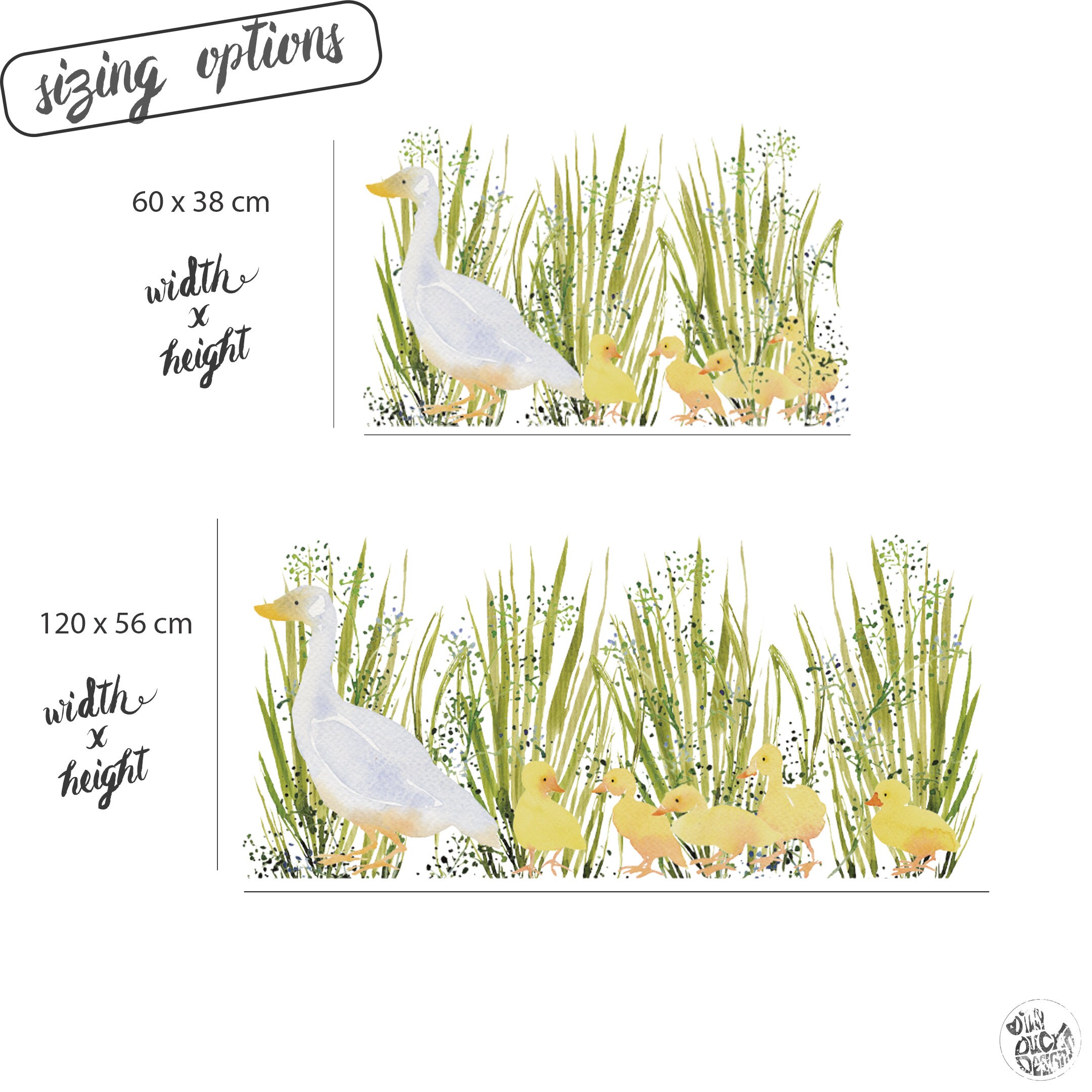 Duck Window Sticker - Mummy Duck and Duckling Green Grass Spring Window ...