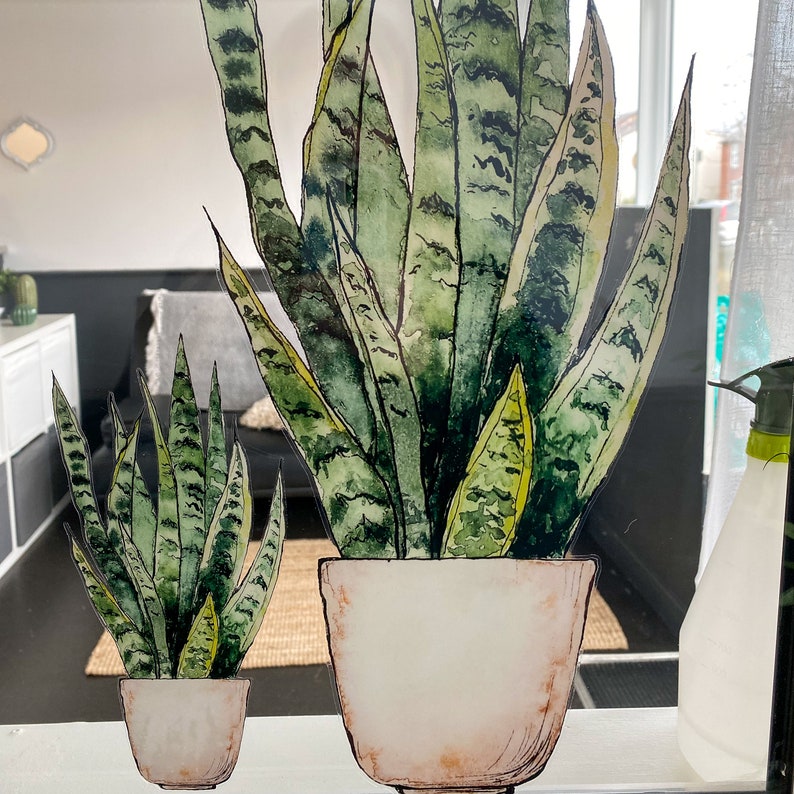 5x Boho Plant Window Sticker Decals Reusable Dizzy Duck | Etsy