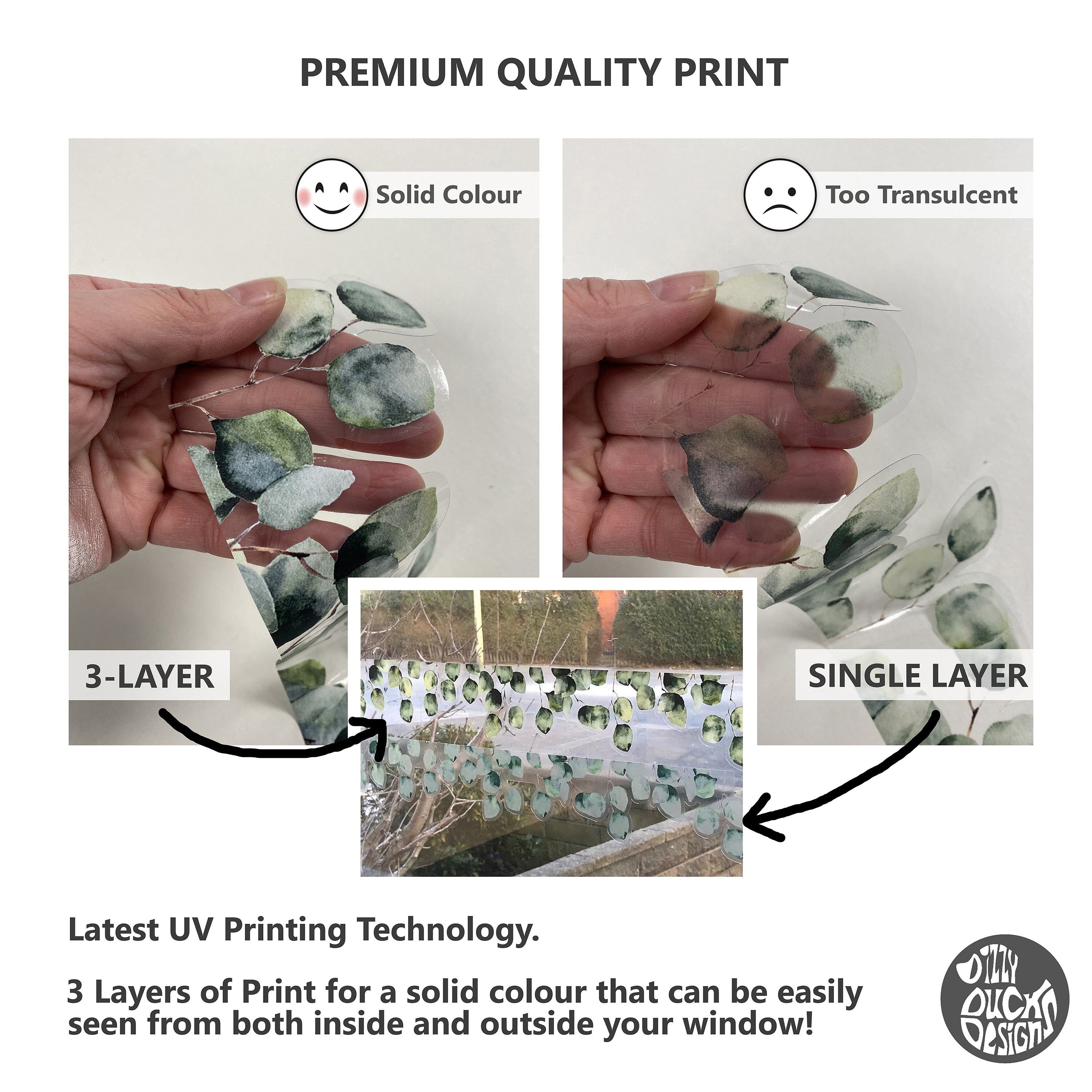 Dizzy Duck 5 X Plant Window Decals | Reusable Window Cling | Water ...