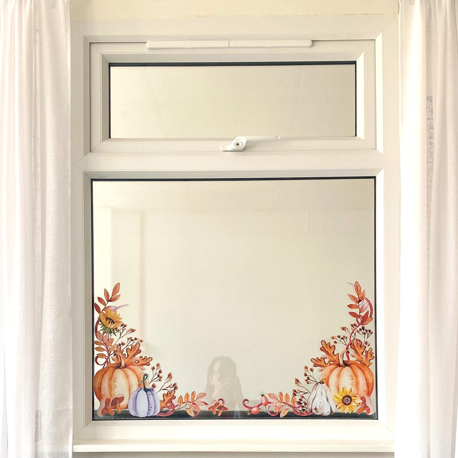 2pk Autumn Window Decals Sunflower Pumpkin Window Clings - Etsy