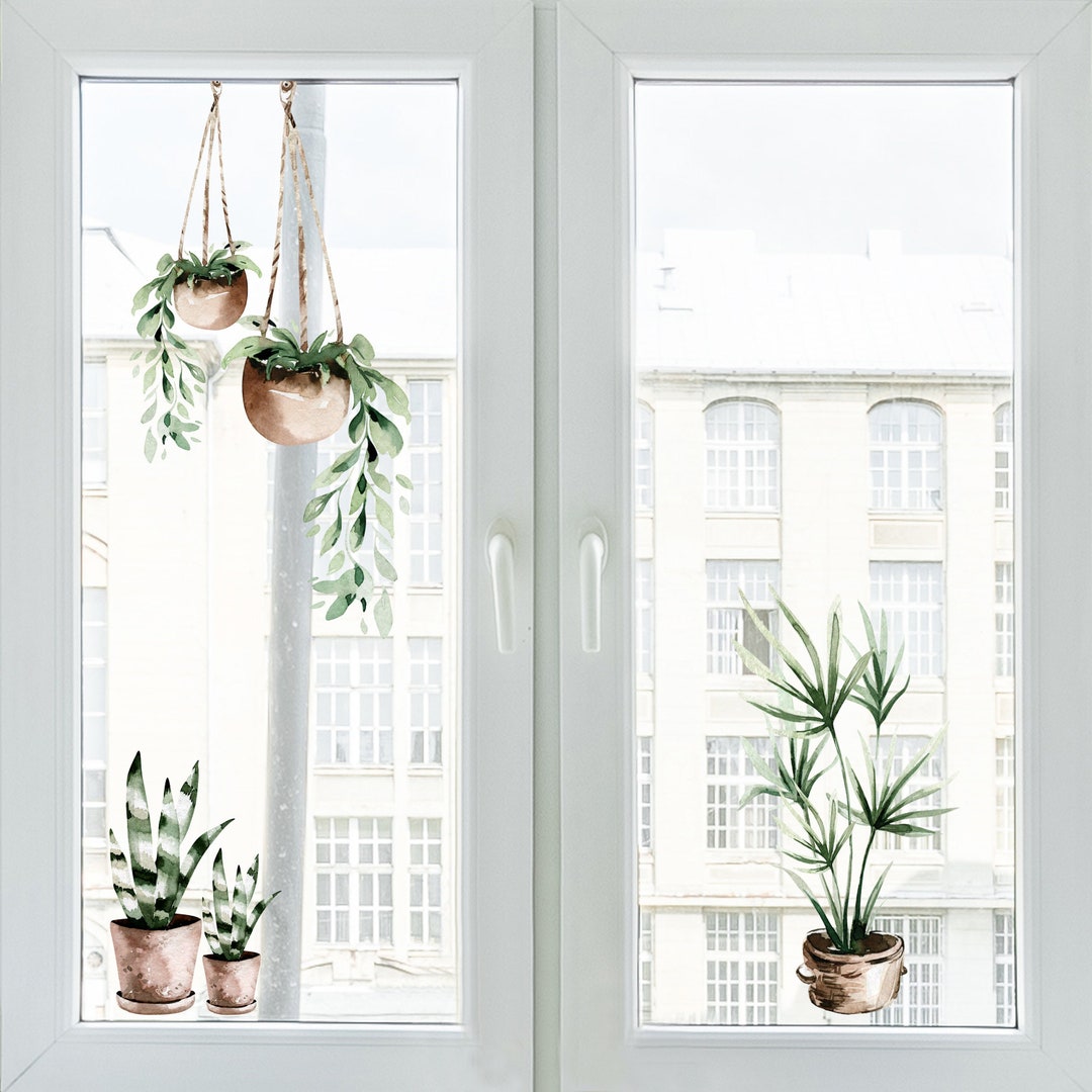 Dizzy Duck 5 X Plant Window Decals | Reusable Window Cling | Water ...