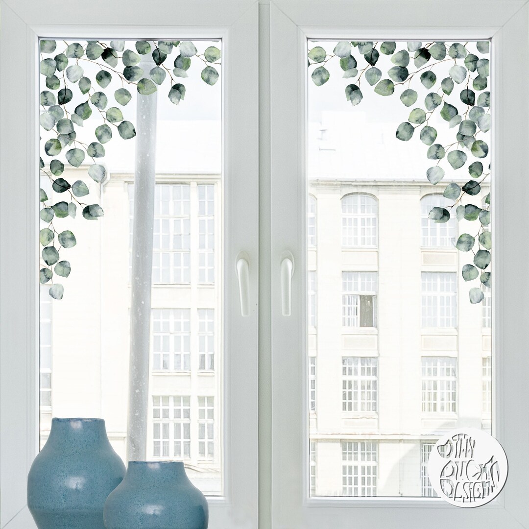 2x Eucalyptus Plant Window Decal Corners Reusable Static - Etsy