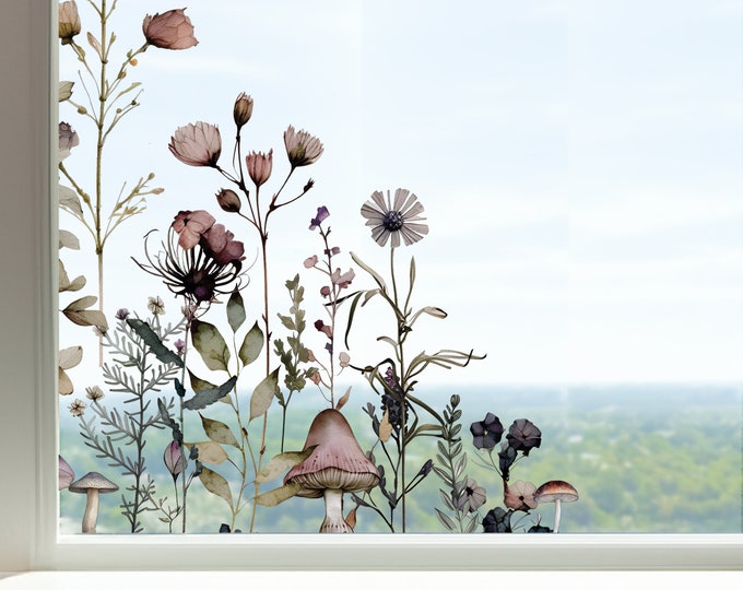 Wild Flowers Double Sided Window Sticker - Etsy Australia