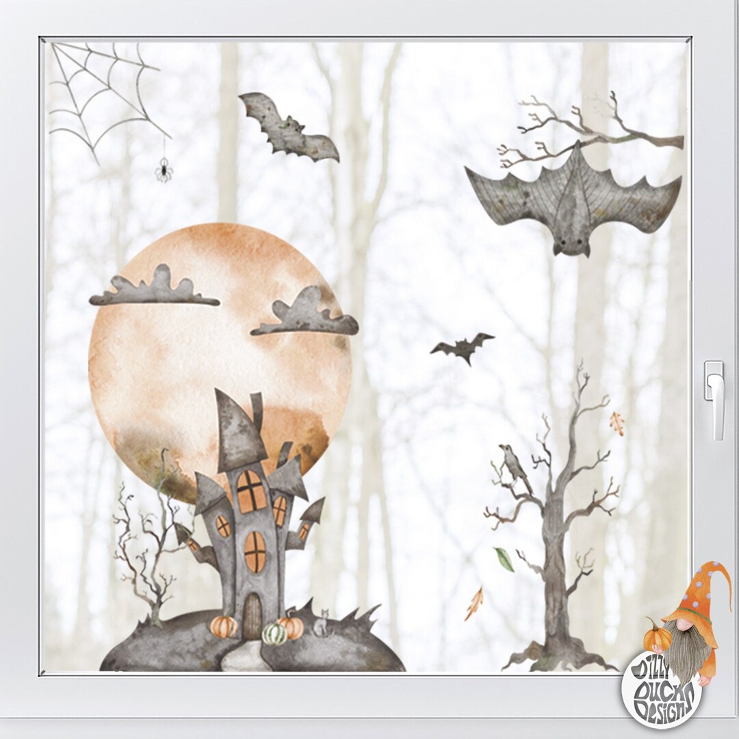 Spooky Window Decals - Halloween Haunted House Window Décor - Spider ...
