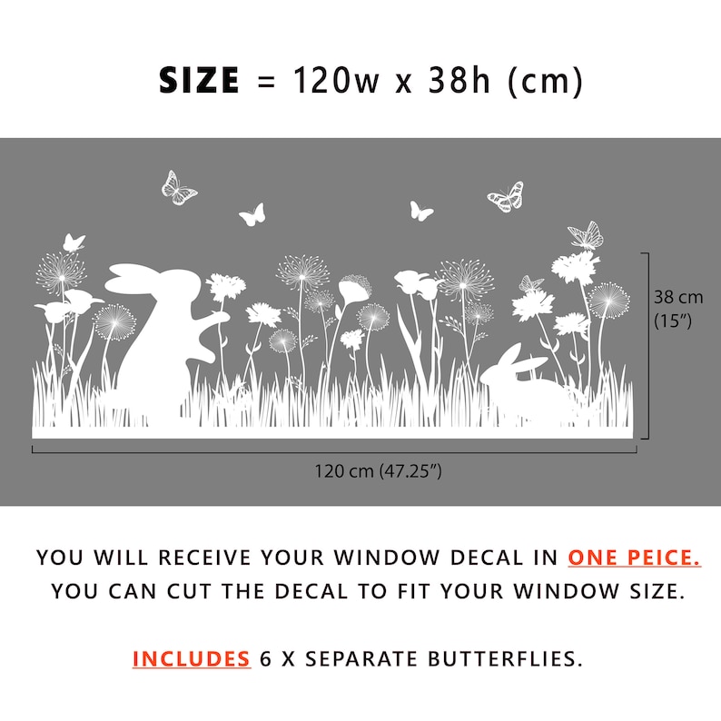 Easter Bunny Window Sticker Rabbit Meadow Grass Spring - Etsy UK