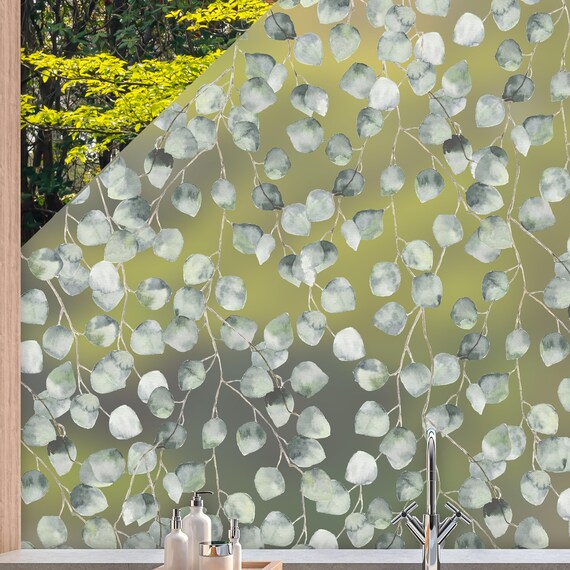Eucalyptus Leaves Patterned Window Film Privacy Frosted - Etsy