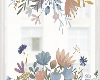 Retro Flower Shop Window Film Border Decal for Business or Retail ...