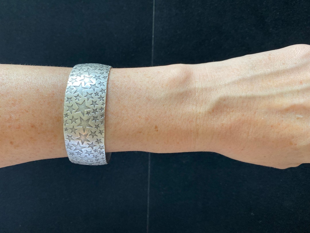 Twinkle Stars Bracelet Cuff, Antique Silver, Adjustable, Bohemian ...
