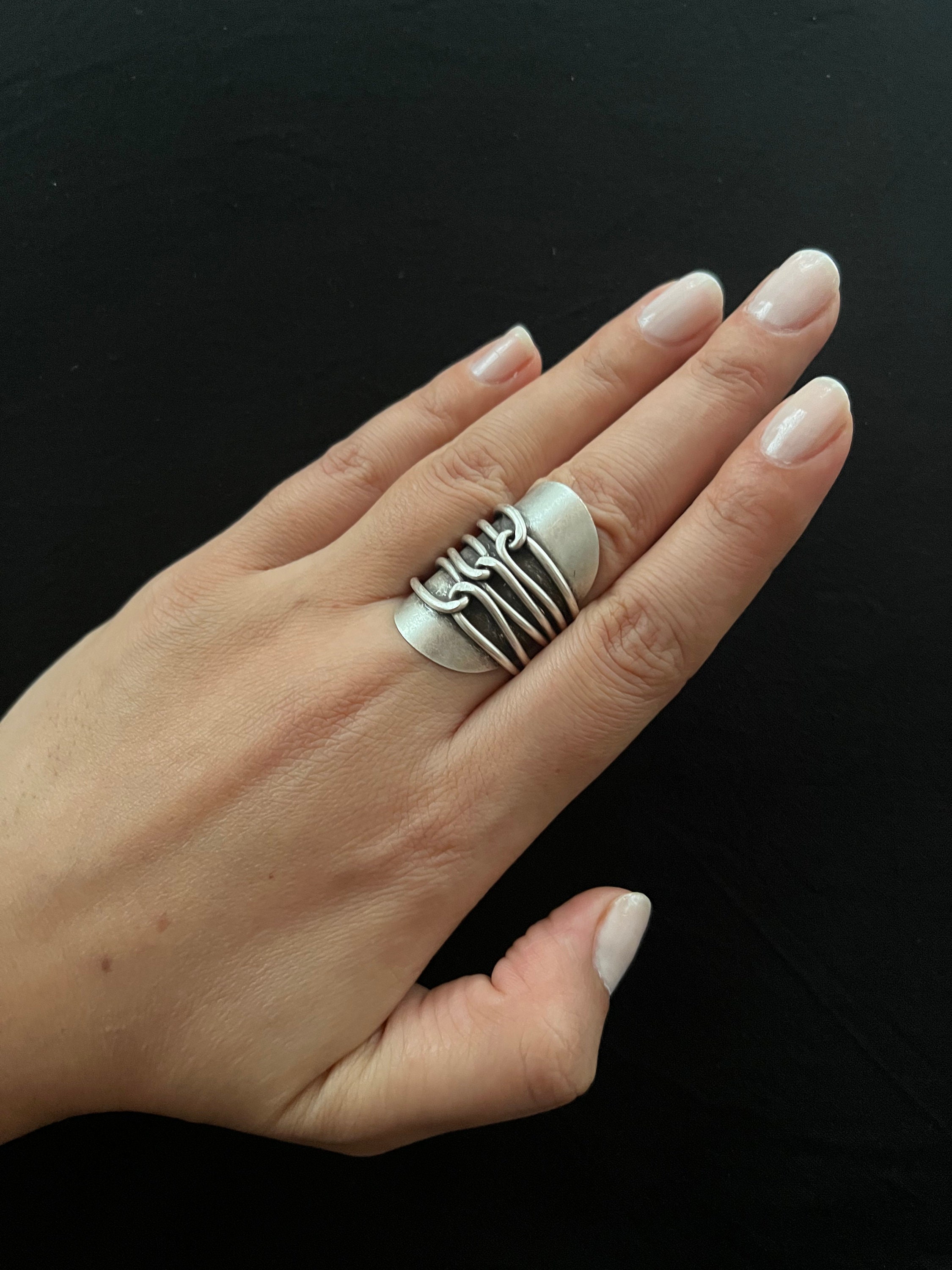 Brutalist Statement Ring, Bohemian Rings, Unique Rings, Gifts for Her ...