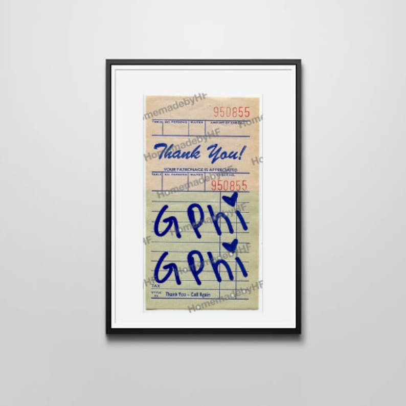 GAMMA PHI BETA | Poster *digital Download Only* ( Guest Check Inspired ...